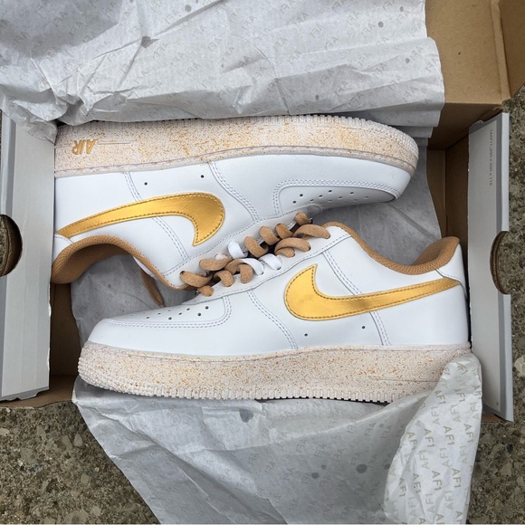 Nike | Shoes | Custom Nike Air Force Metallic Gold | Poshmark